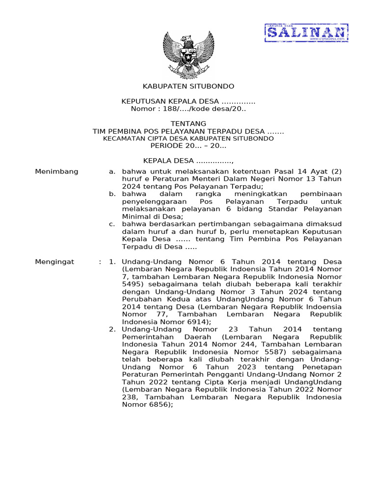 SK Pembina Posyandu New | PDF