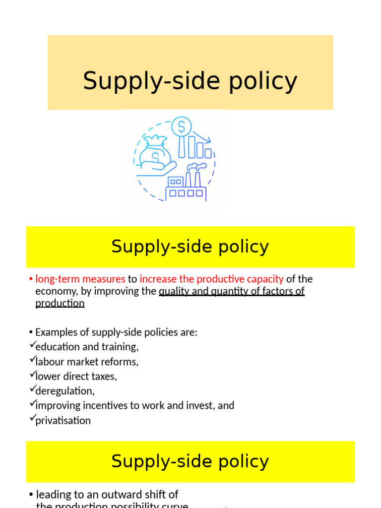 Topic 5 - Supply-Side Policy | PDF | Taxes | Supply Side Economics