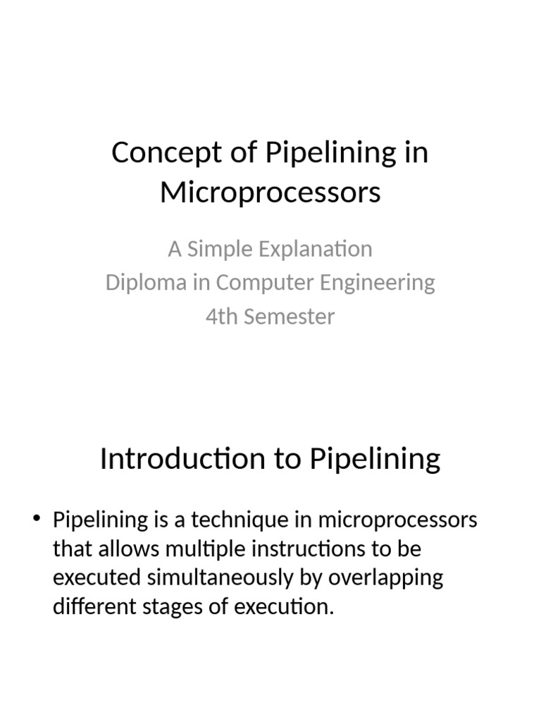 Concept of Pipelining Presentation | PDF