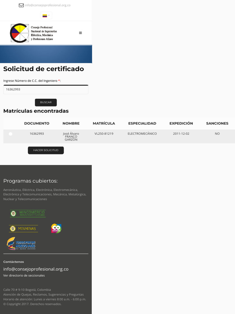 Generar Certificado de Matrícula | PDF