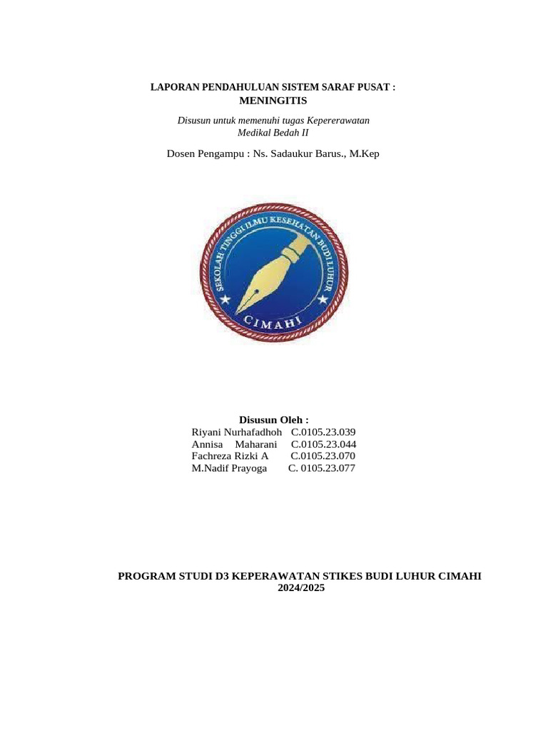 LP MENINGITIS KELOMPOK 6 (REVISI) | PDF