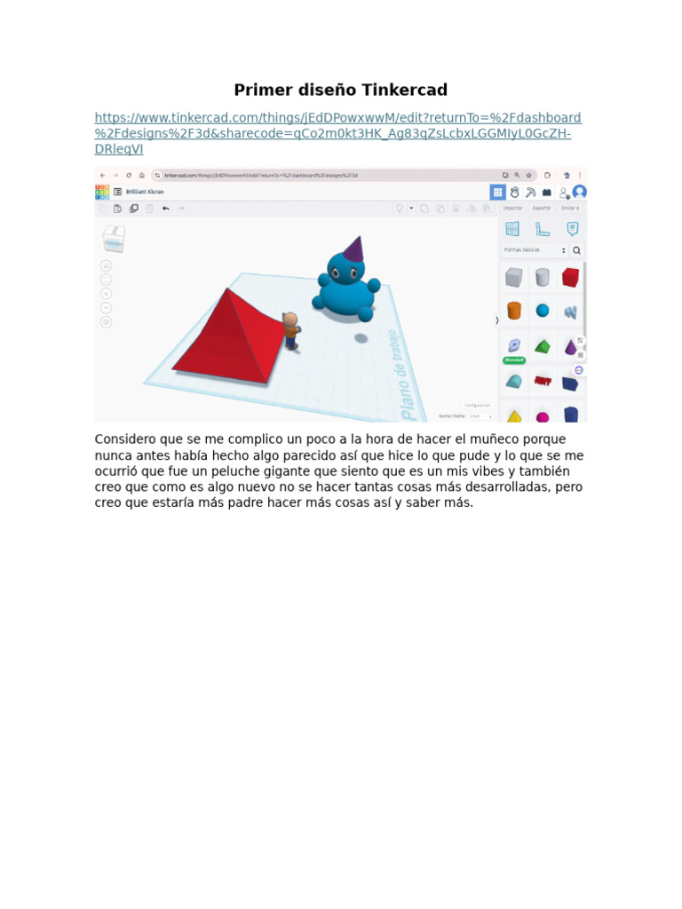 Primer Diseño Tinkercad | PDF