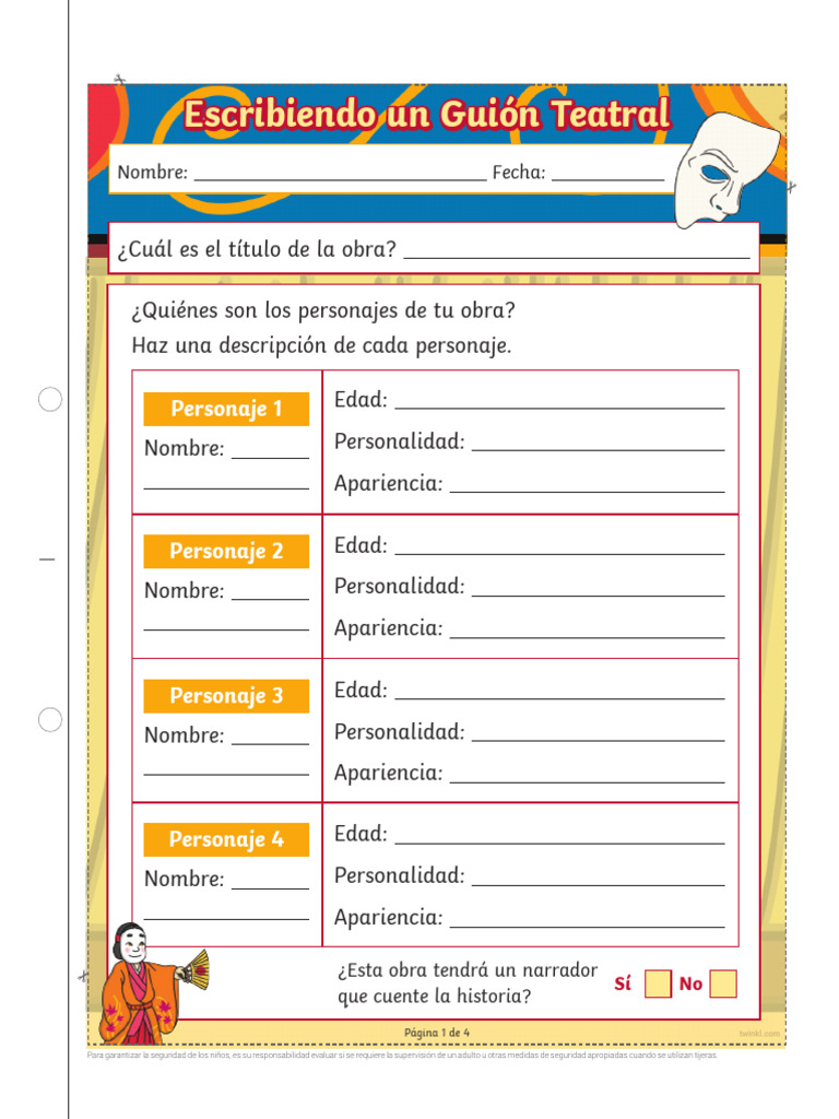Guia de Trabajo Escribiendo Un Guion Teatral - Ver - 1 | PDF