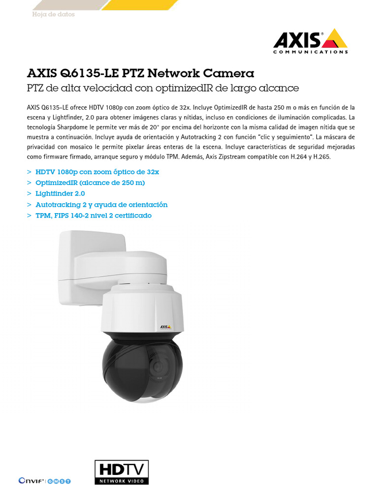 Datasheet Axis q6135 Le PTZ Network Camera Es ES 476865 | PDF | Protocolos de red | Protocolos ...