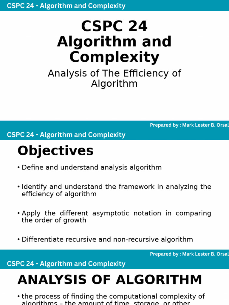 CSPC24 Chapter 3 - Analysis of the Efficiency of Algorithm | PDF | Multiplication | Applied ...