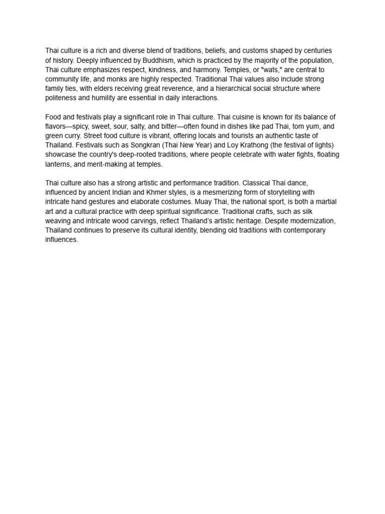 Overview of Thai Culture and Traditions | PDF