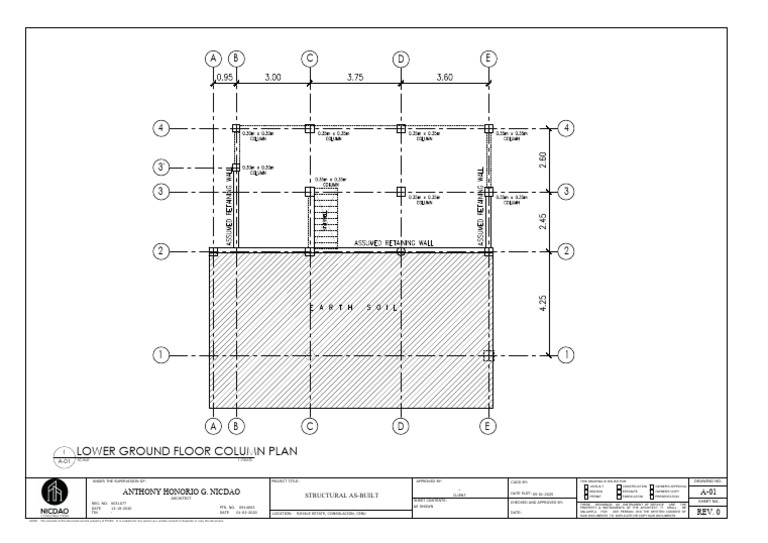 A1-LOWER GROUND FLOOR COLUMN PLAN | PDF