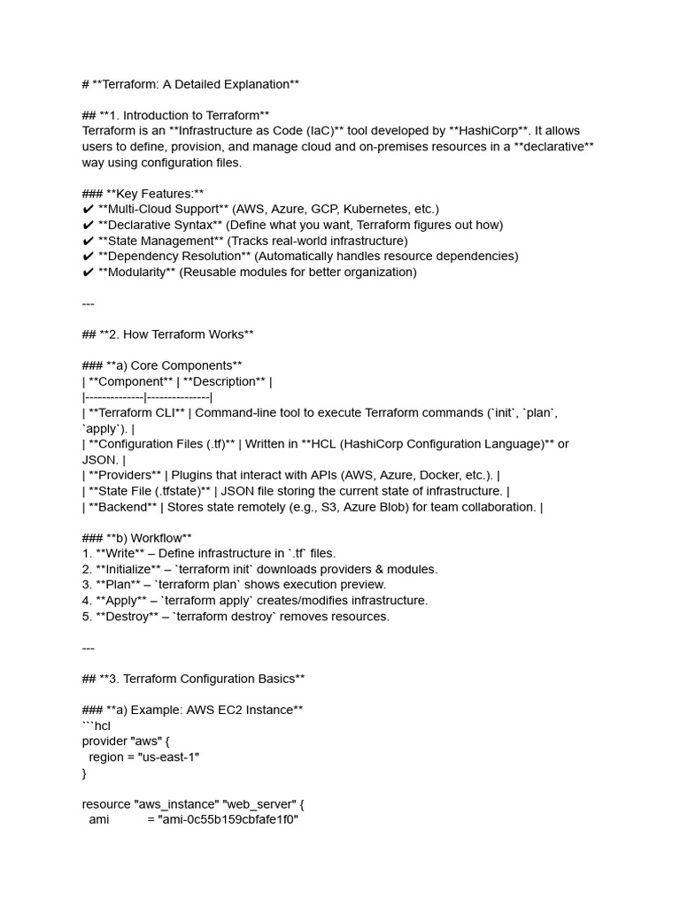 Terraform - A Detailed Explanation | PDF | Computing | Software Architecture