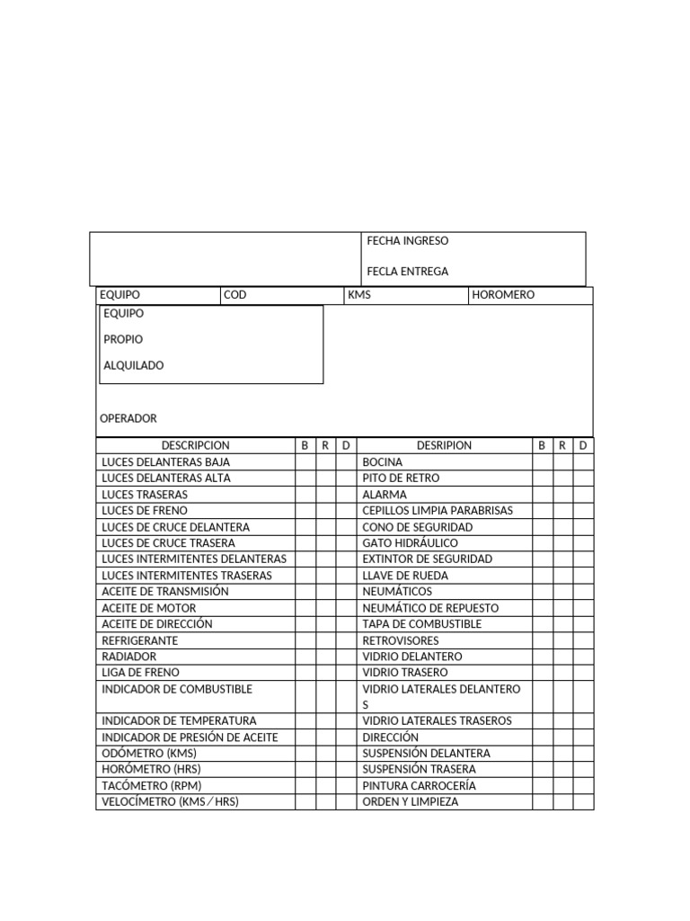 Formato Inspeccion | PDF