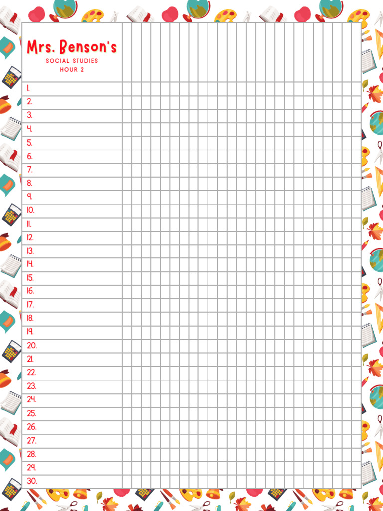 School Pattern Gradebook Attendance | PDF