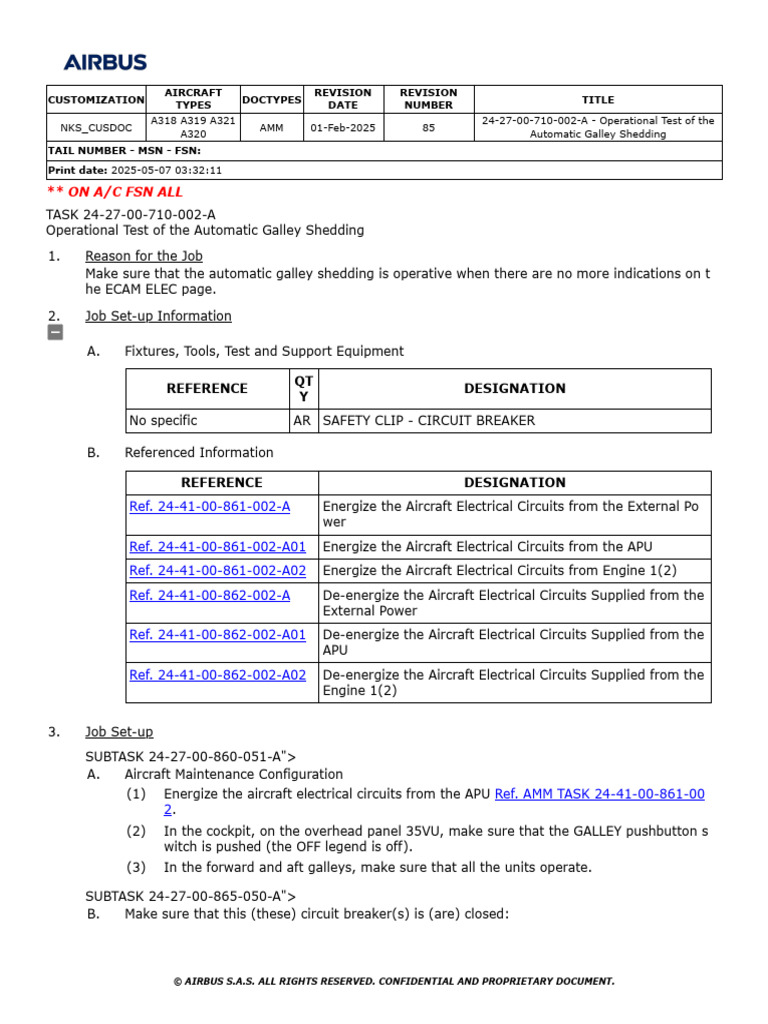NKS - CUSDOC - A318 - A319 - A320 - A321 - AMM - 01-Feb-2025 - 24-27-00-710-002-A - Operational ...