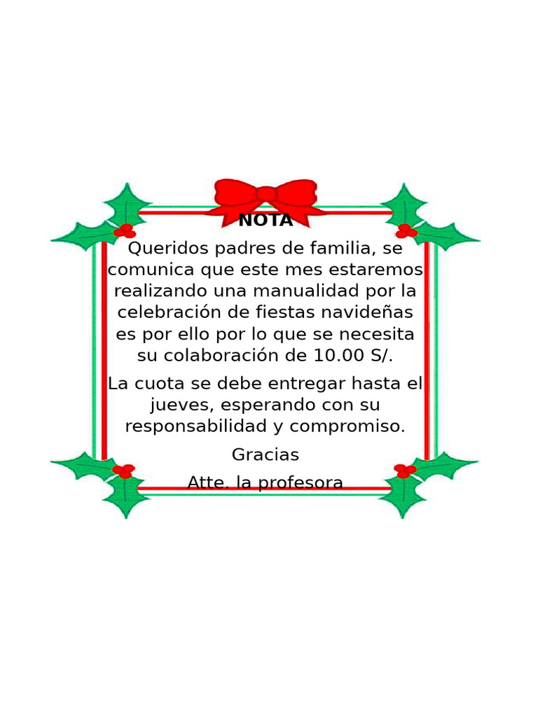 Comunicado Navideño | PDF