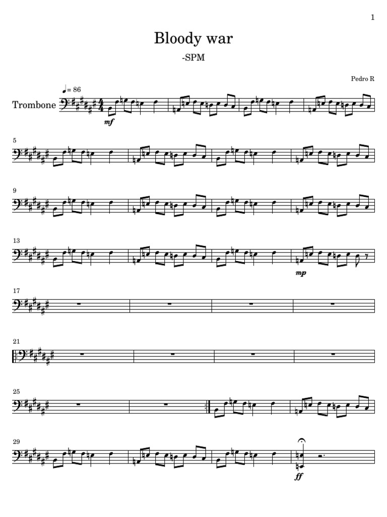 Bloody War - Trombone | PDF