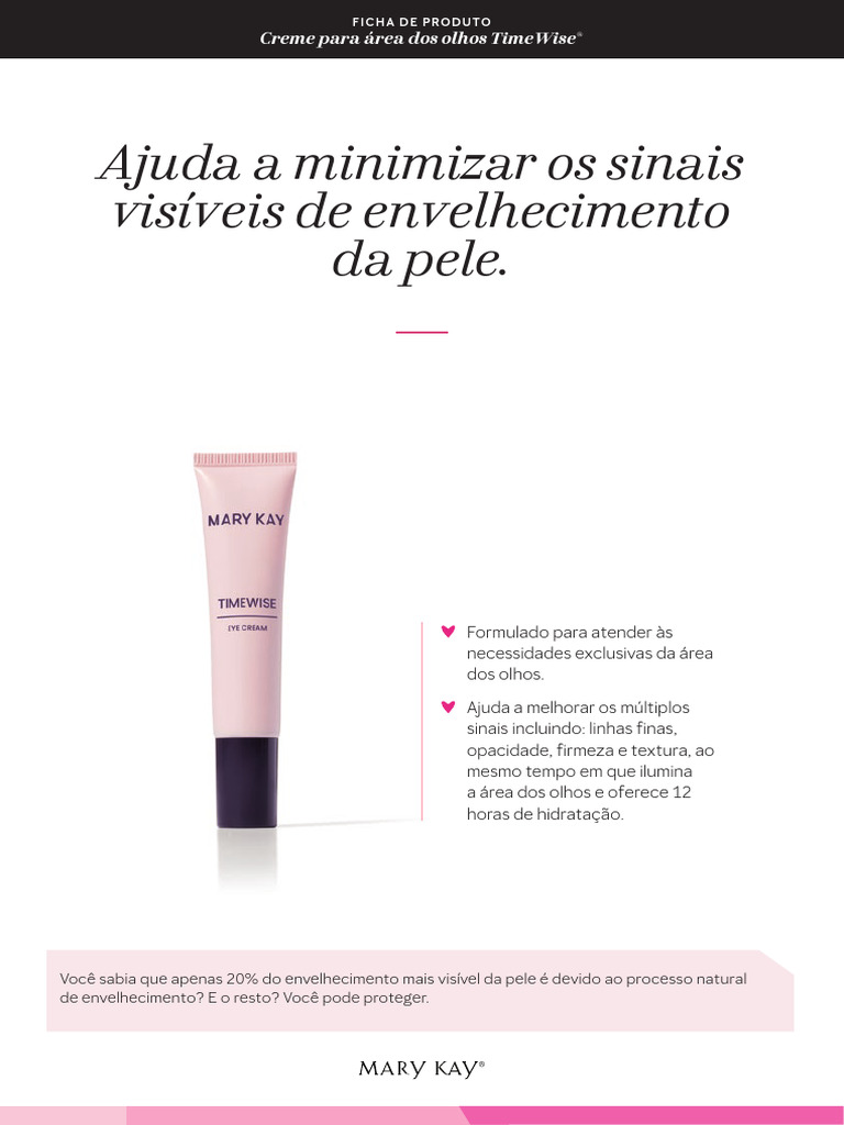 Ficha de Produto Creme para Area Dos Olhos Timewise | PDF | Antioxidante | Vitamina