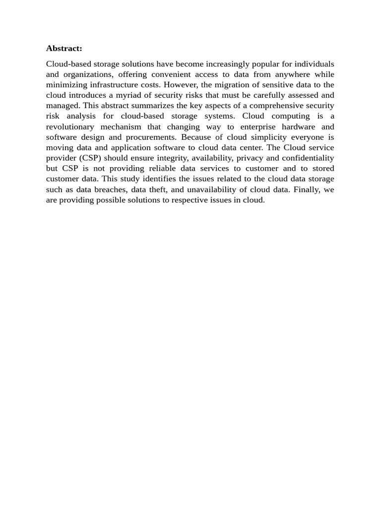 Cloud-Based Storage Report | PDF | Cloud Computing | Information Security