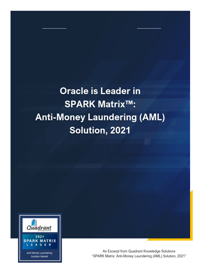 Oracle Leads 2021 AML Solution Market | PDF | Regulatory Compliance ...