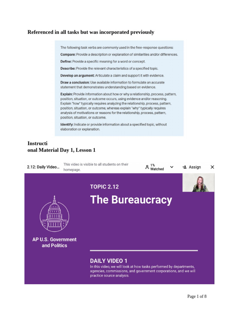 edTPA Instructional Materials | PDF | Presidents Of The United States ...
