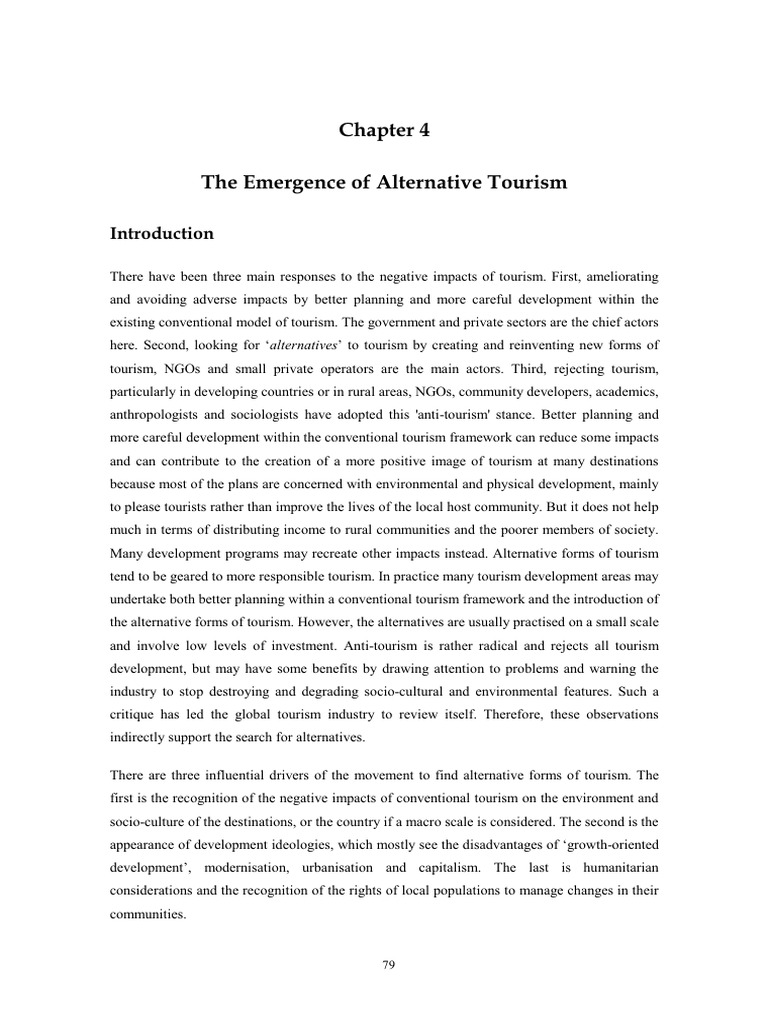 Emergence of Alternative Tourism | PDF