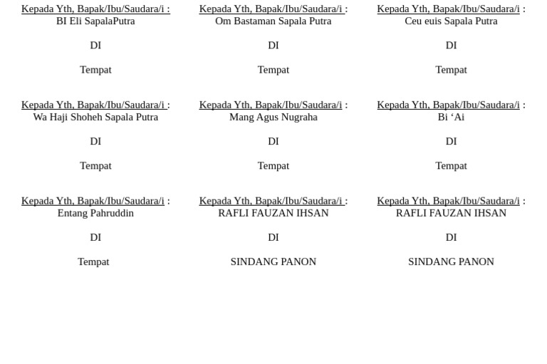 Lebel Undangan 1 | PDF