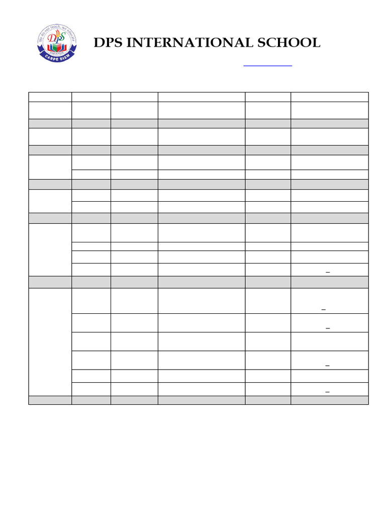 Dps International School: As Level Preliminary Examination Schedule ...