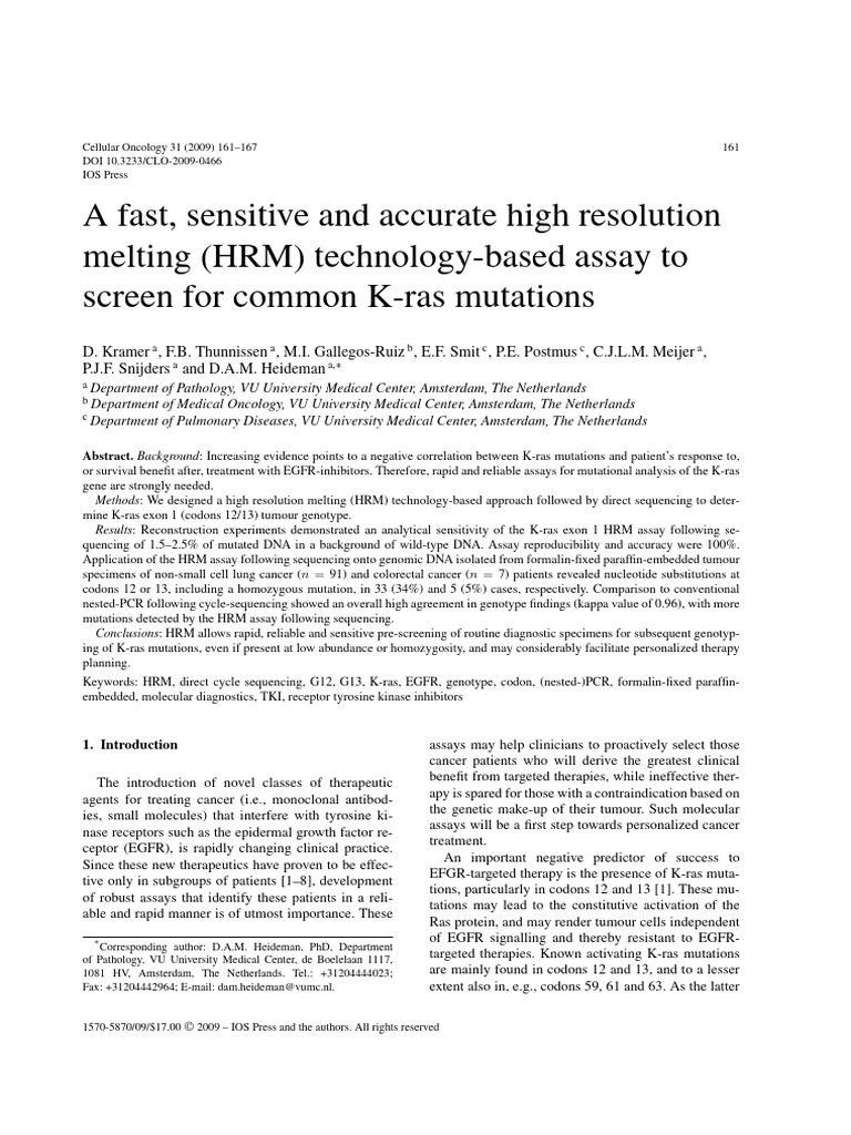 A Fast, Sensitive and Accurate High Resolution Melting (HRM) Technology ...