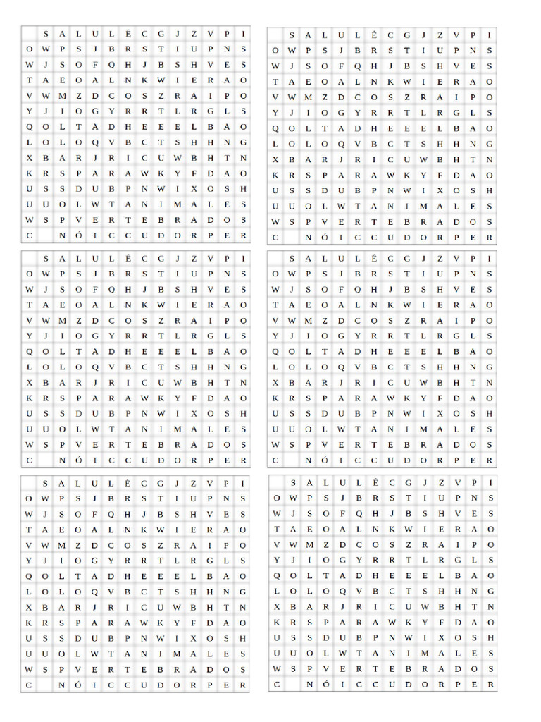 sopa de letras seres vivos | PDF