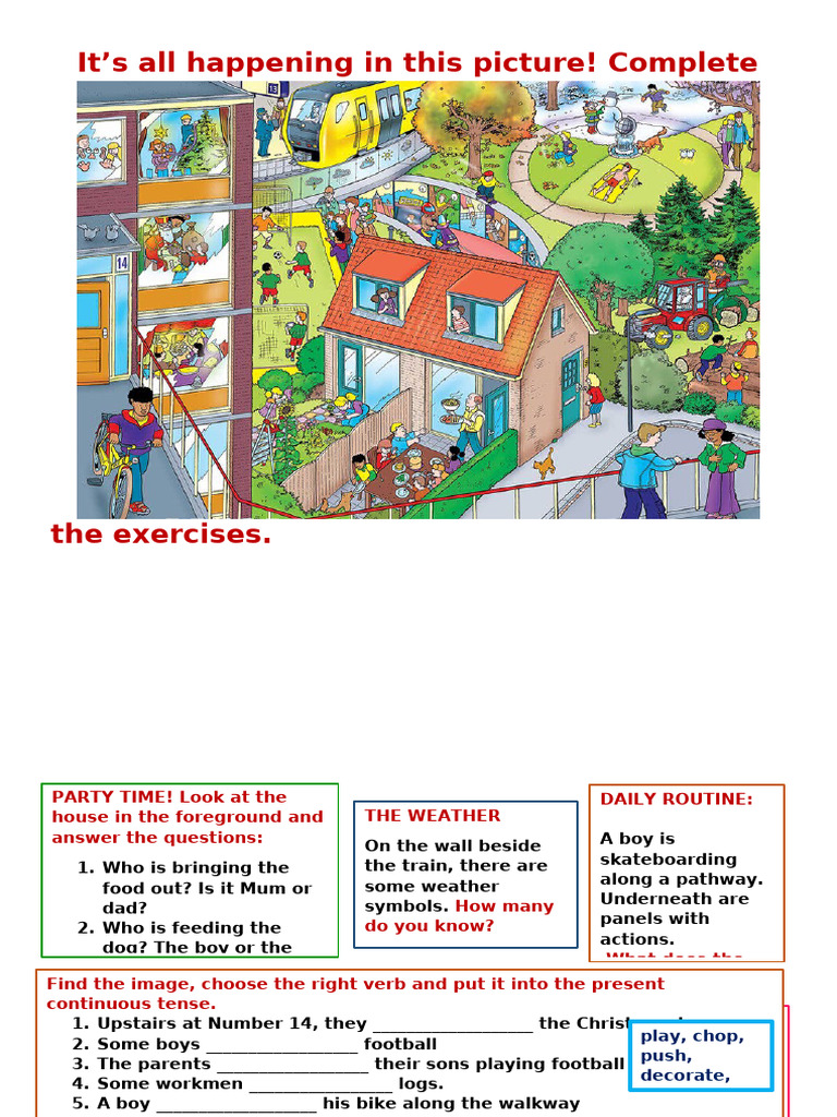 Picture Description Exercise Picture Description Exercises - 137623 | PDF