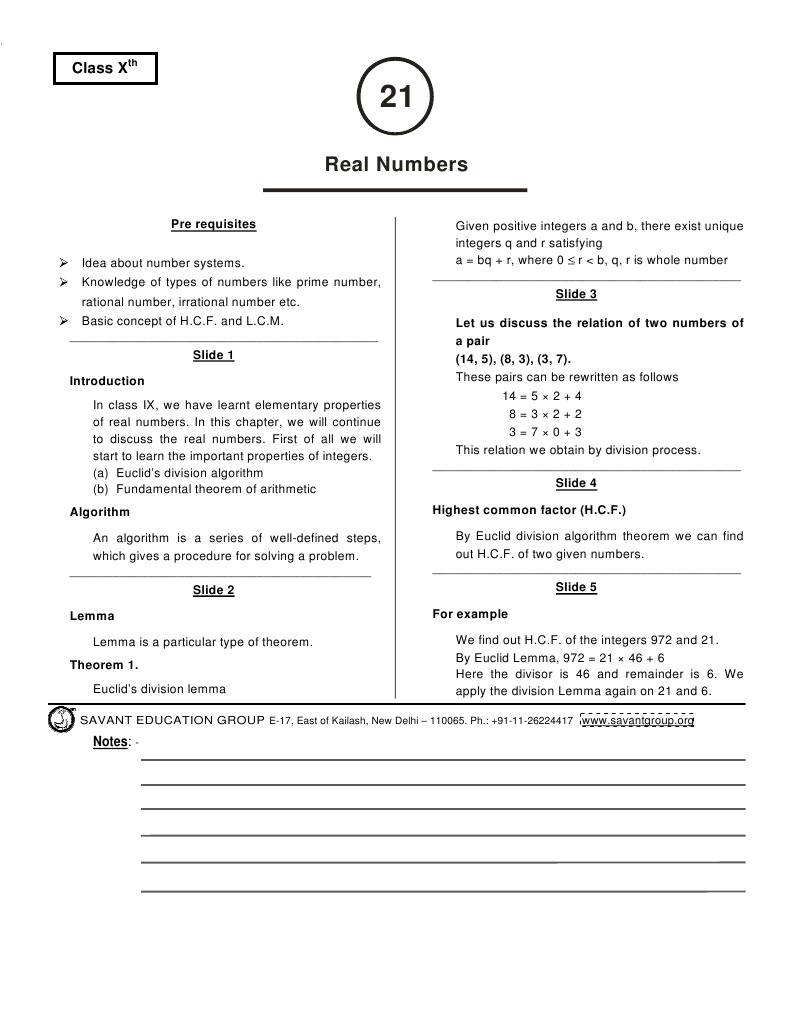 Understanding Real Numbers Through Euclid S Division Algorithm And Fundamental Theorem Of