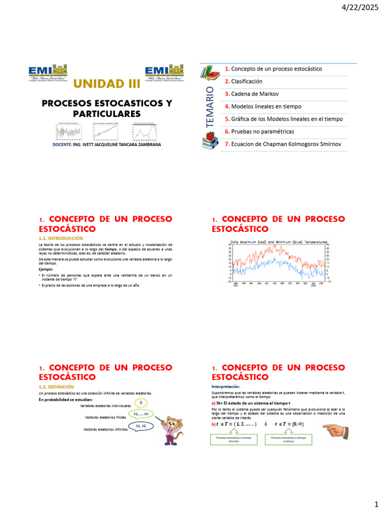 Unidad Temática 3 | PDF | Proceso estocástico | Variable aleatoria