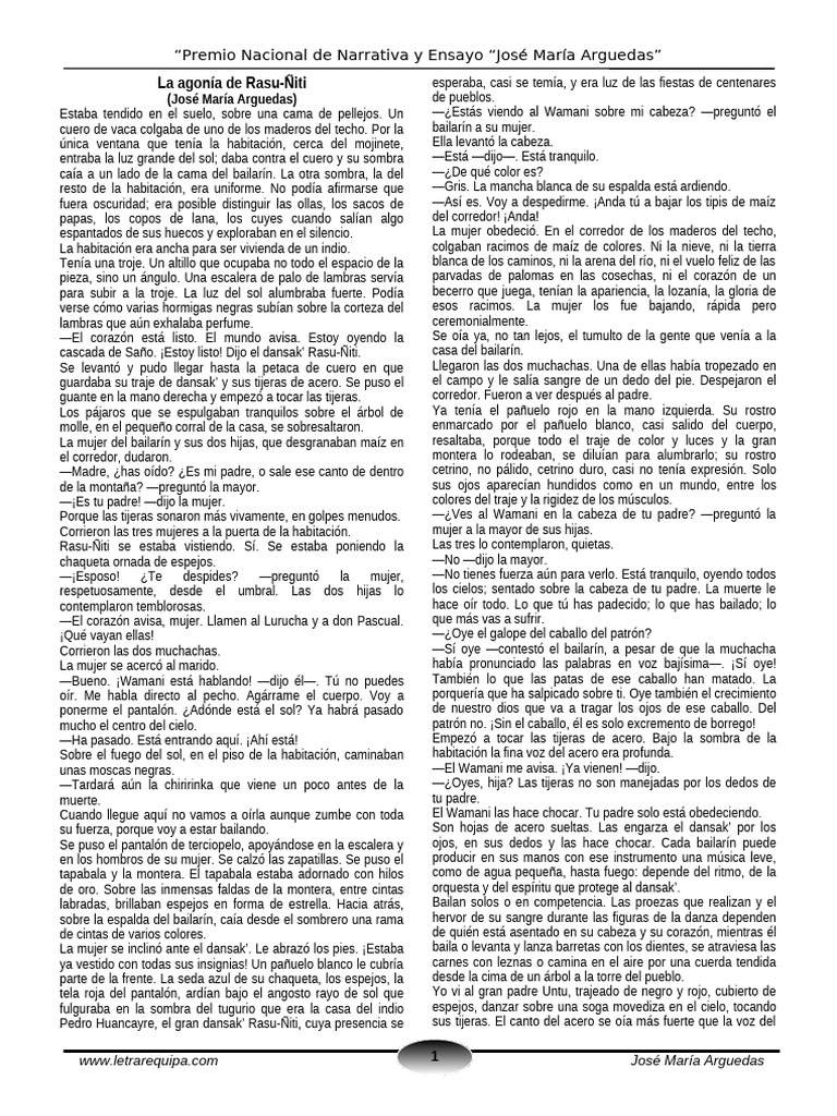 La Agonía de Rasu-Ñiti | PDF