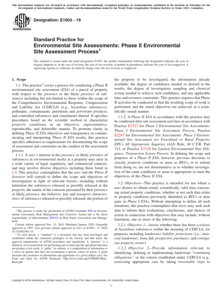 Phase II Environmental Site Assessment Guide | PDF | Petroleum | Superfund