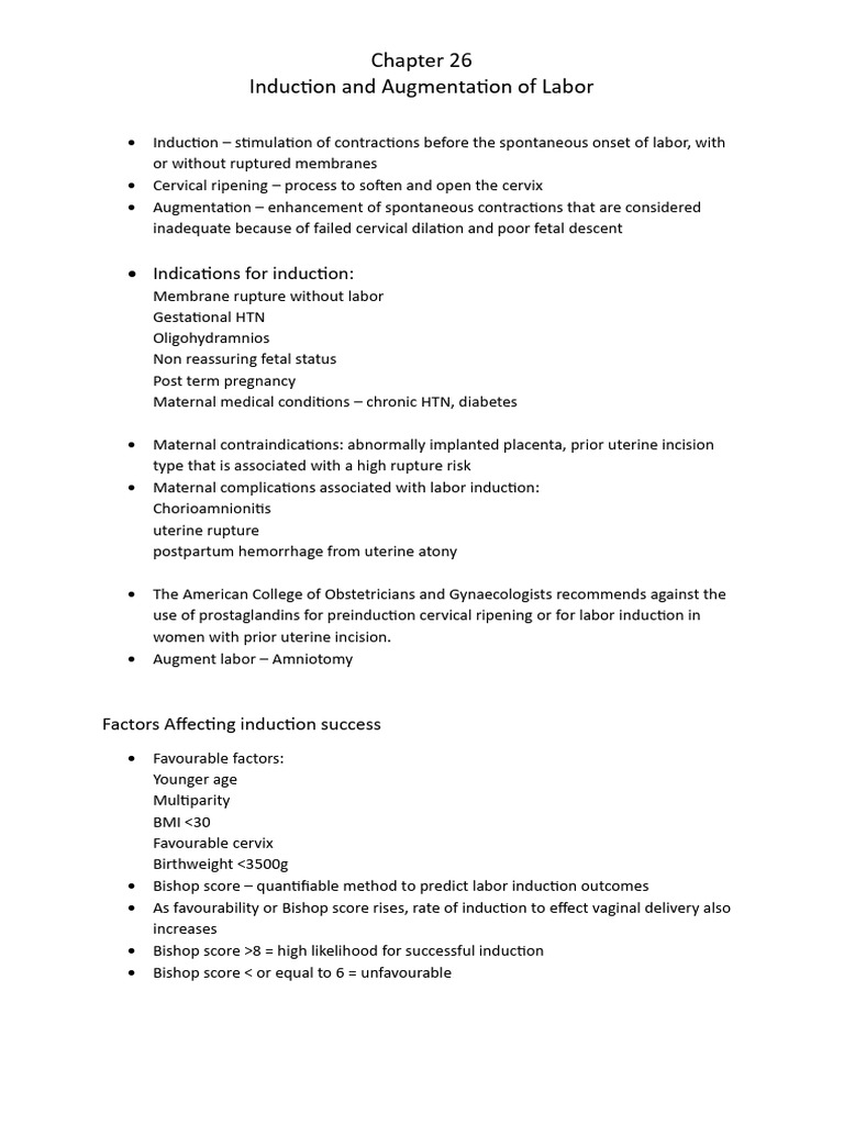 Labor Induction and Augmentation Guide | PDF | Childbirth | Motherhood