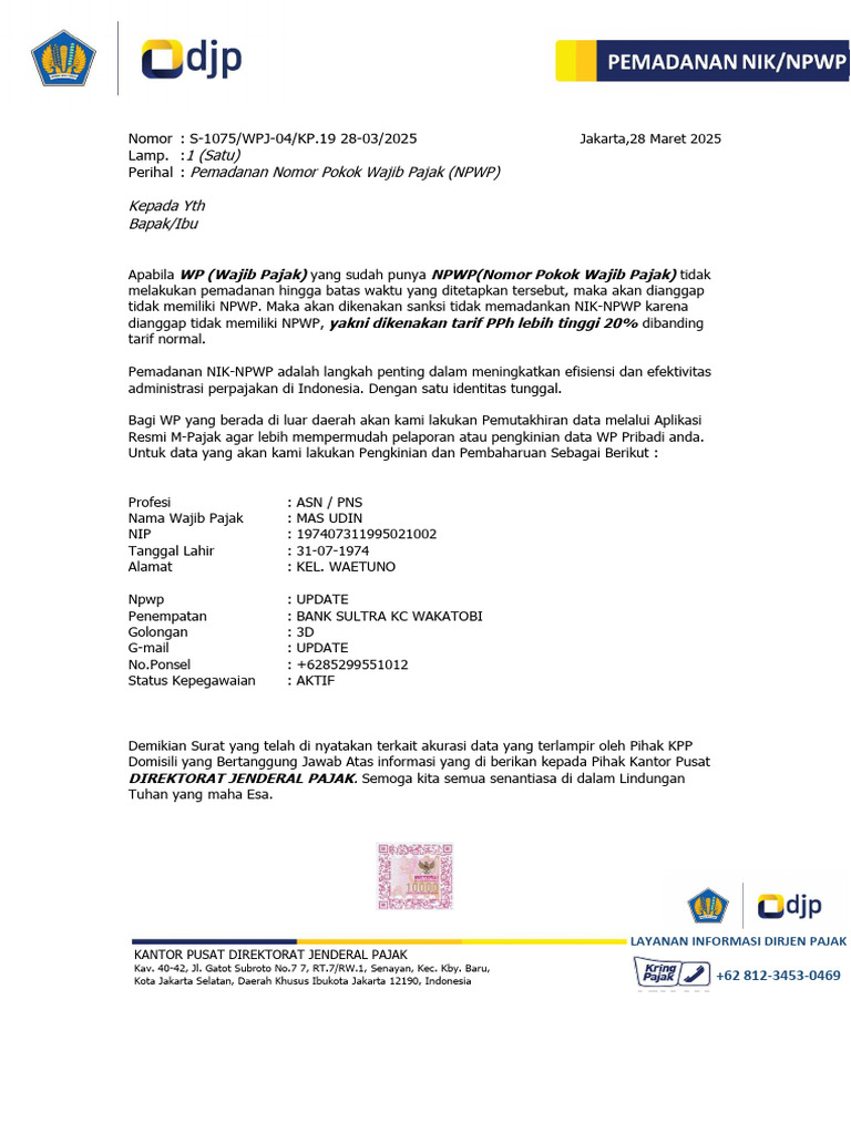 Alm Bapak Mas Udin | PDF