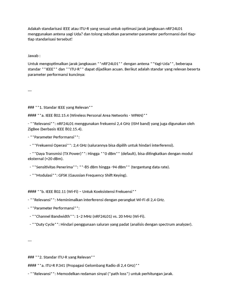 Mencari Standarisasi Untuk Pengukuran Yagi | PDF