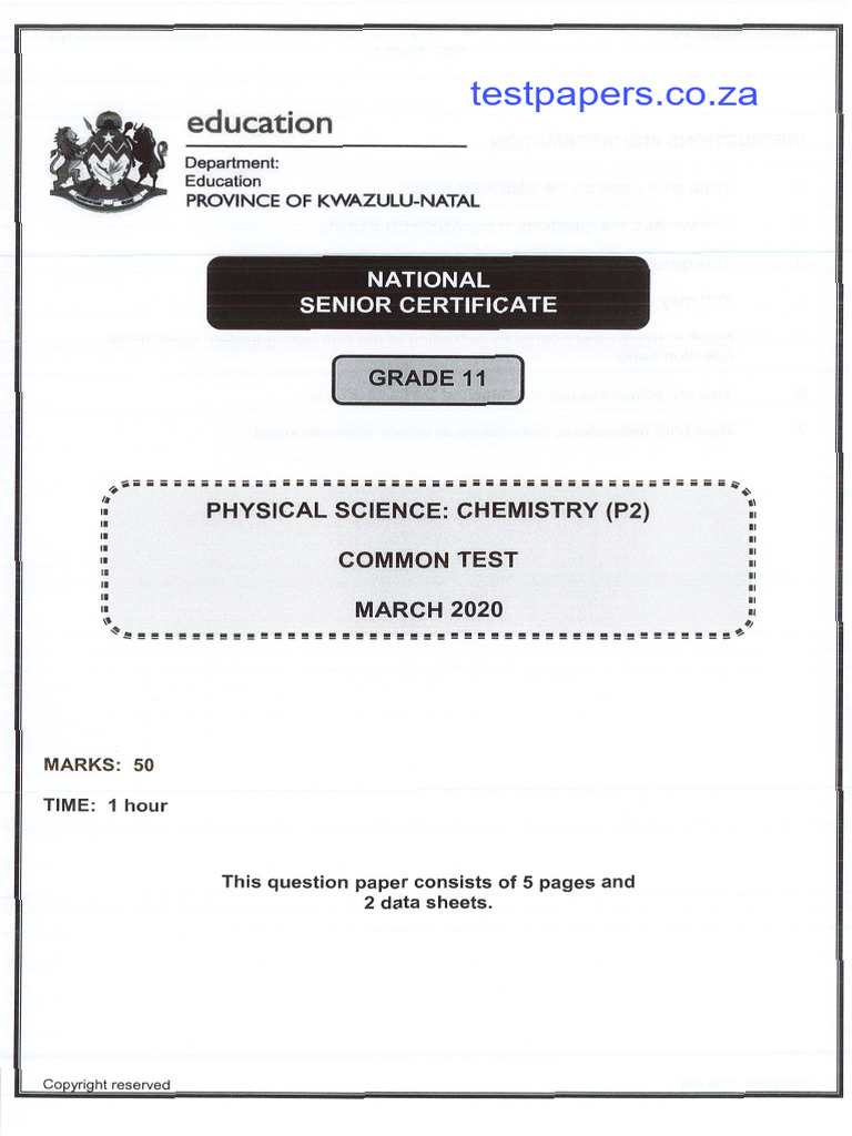 Phy p2 March QP & Memo 2020 | PDF | Intermolecular Force | Chemical Bond