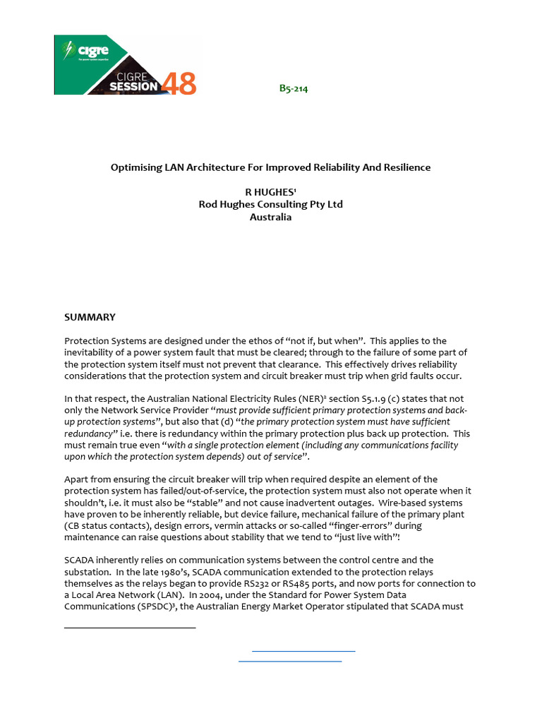Optimizing LAN for Power System Resilience | PDF | Computer Engineering ...