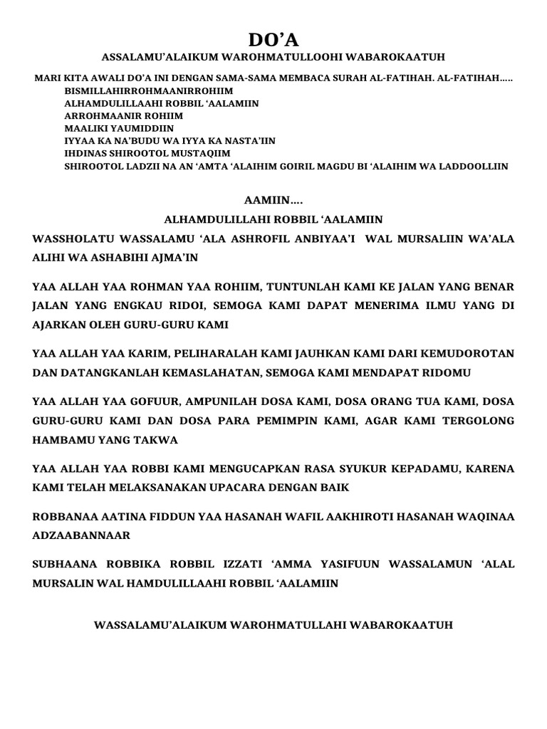 TEKS DO'A | PDF
