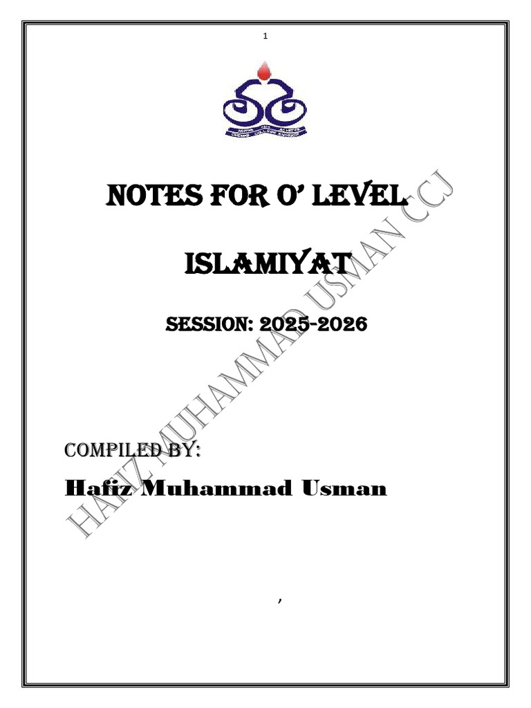 Complete Notes of Islamiyat 2024 (1) | PDF | Prophets And Messengers In ...
