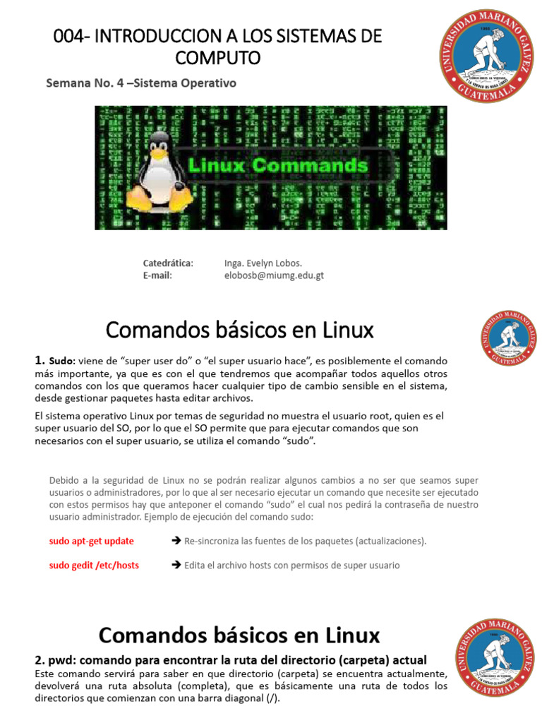 Clase No 4A - Comandos Linux | PDF | Archivo de computadora ...
