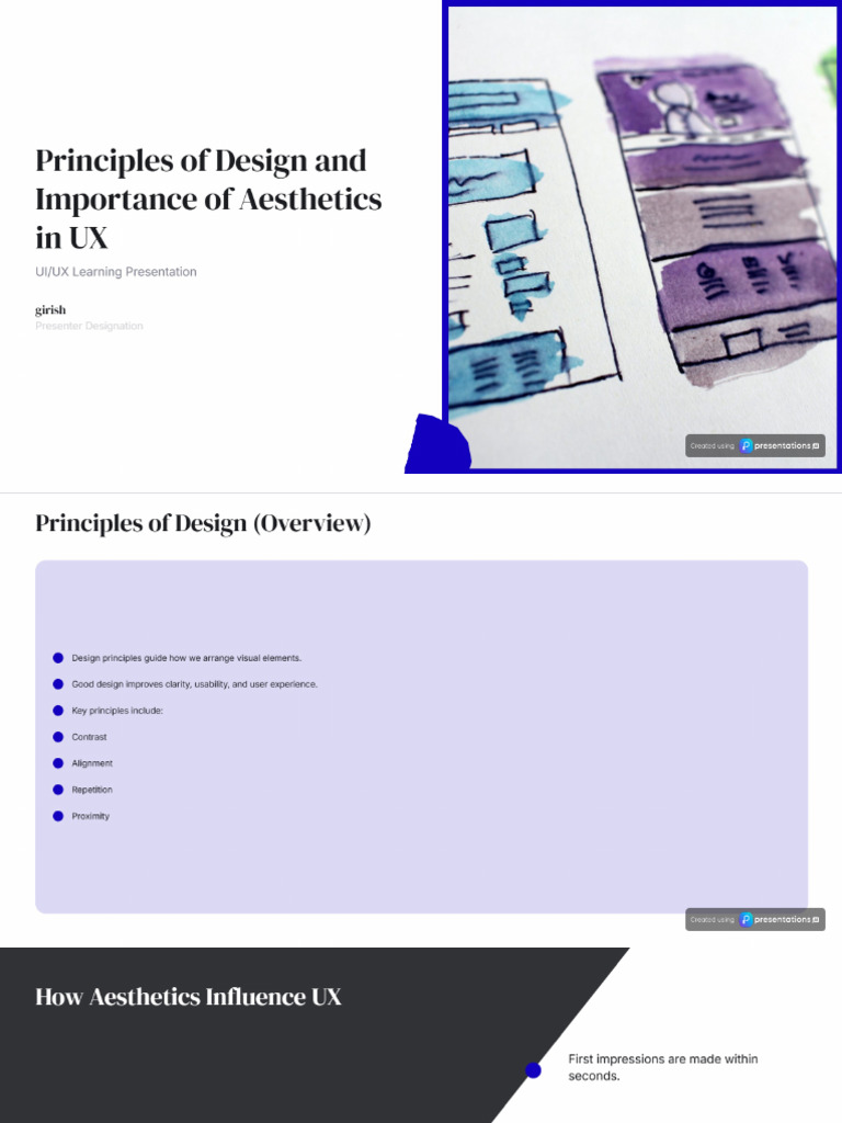 Principles of Design and Importance of Aesthetics in UX | PDF