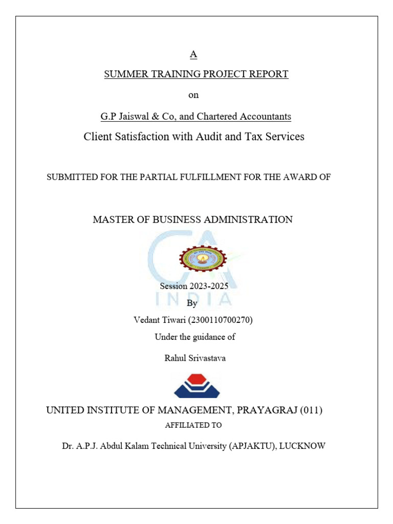 STPR Vedant Tiwari (1) 0 | PDF | Audit | Regulatory Compliance