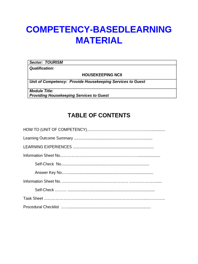 COMPETENCY BASEDLEARNING MATERIAL Unit o | PDF | Washing Machine
