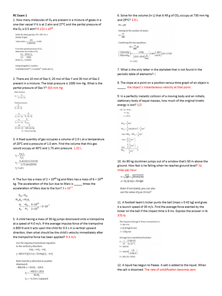 Geas RC Exams | PDF | Gases | Force