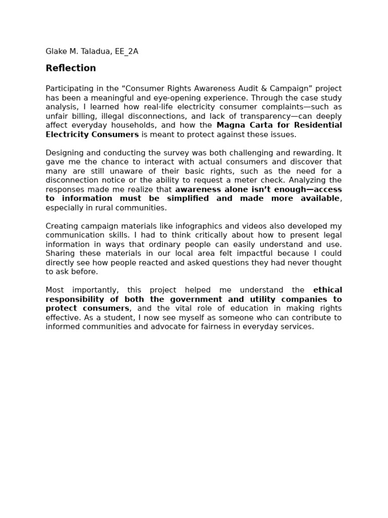 EE Law PIT2 Reflection | PDF