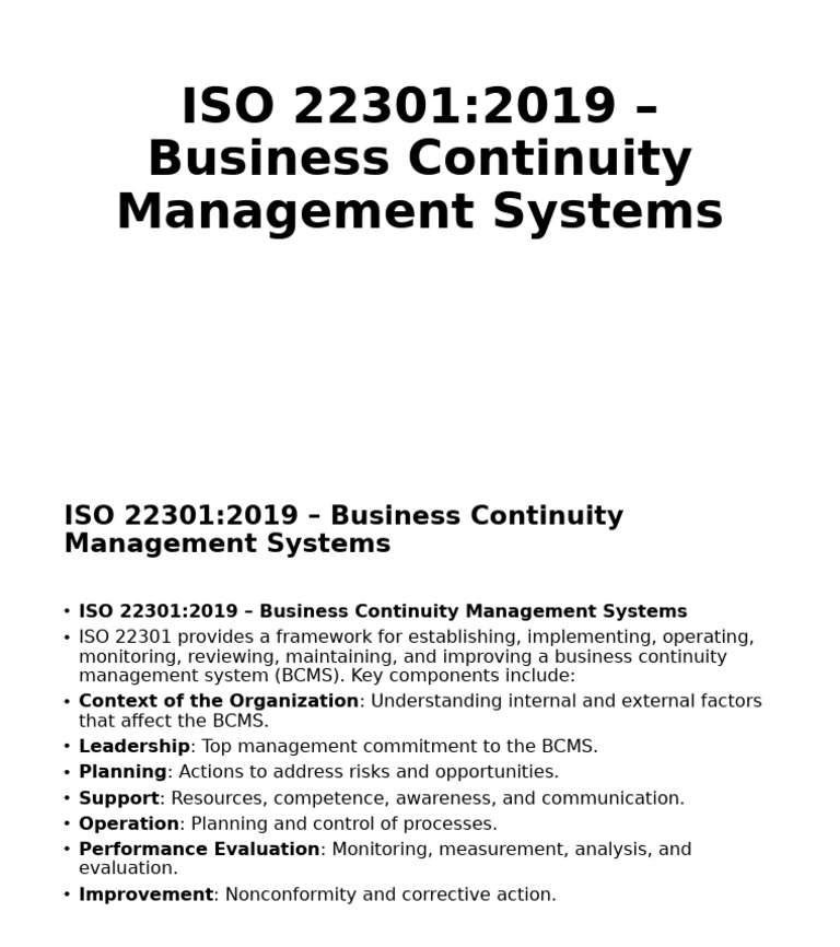 Iso 22301 | PDF