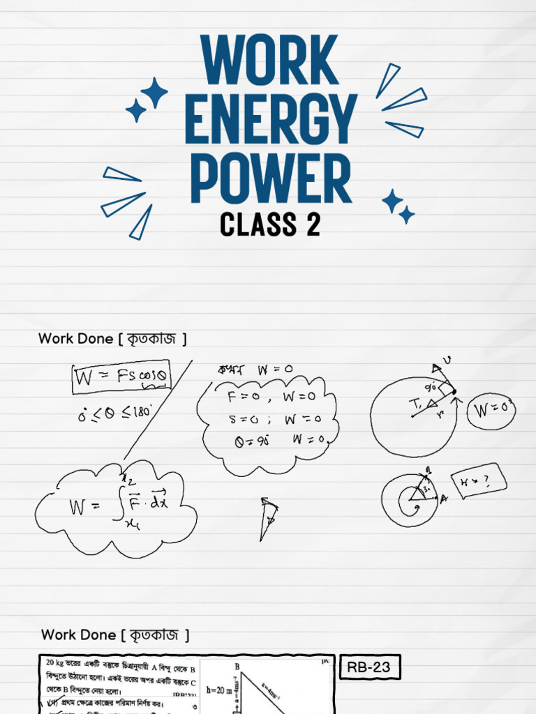 Work Energy Power Class 2 PDF | PDF