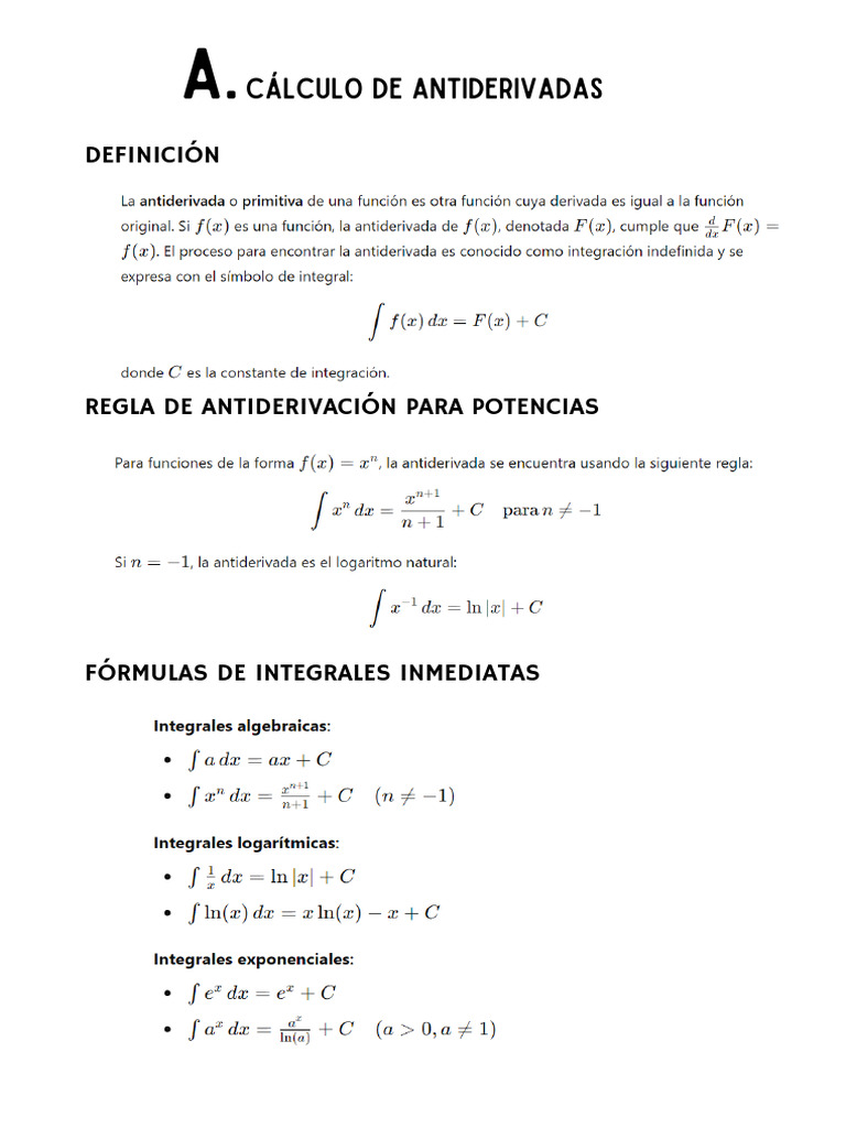 Cálculo de Antiderivadas | PDF
