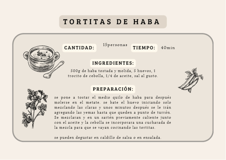 Tortitas de Haba: Receta Fácil y Rápida | PDF