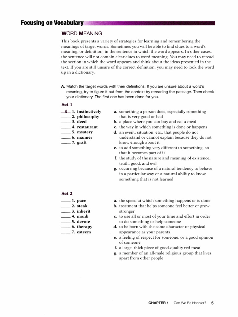 1schmitt Diane Focus On Vocabulary 1 Bridging Vocabulary-22 | PDF | Vocabulary