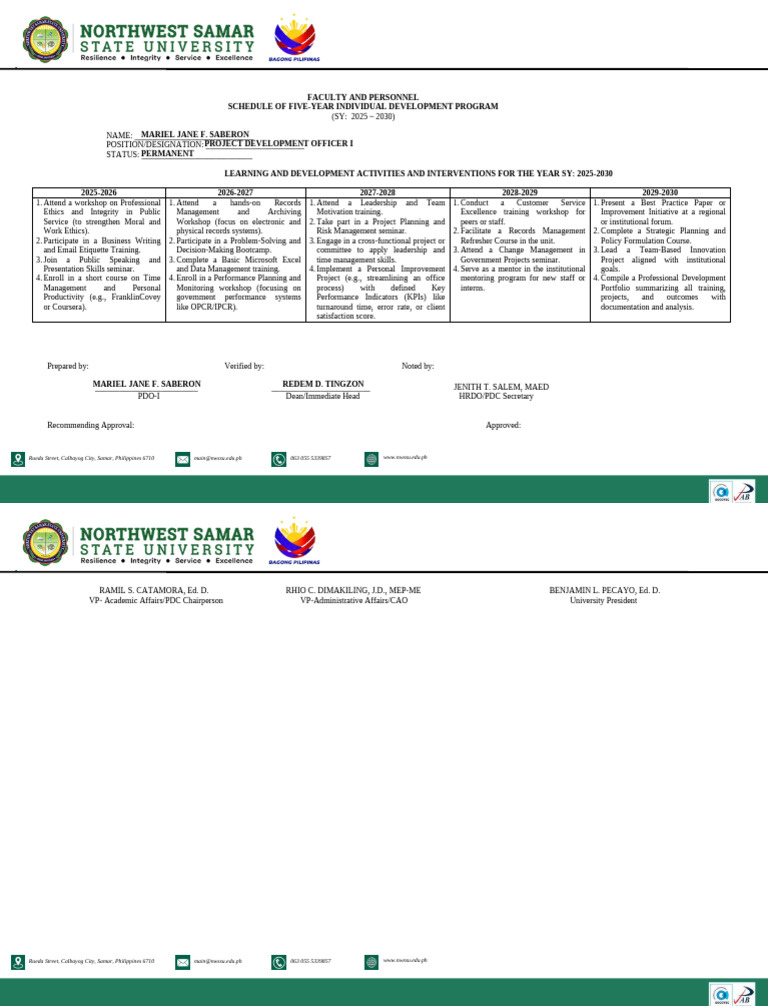 NTP IDP Template 2025 BW - MJ | PDF | Performance Indicator | Business